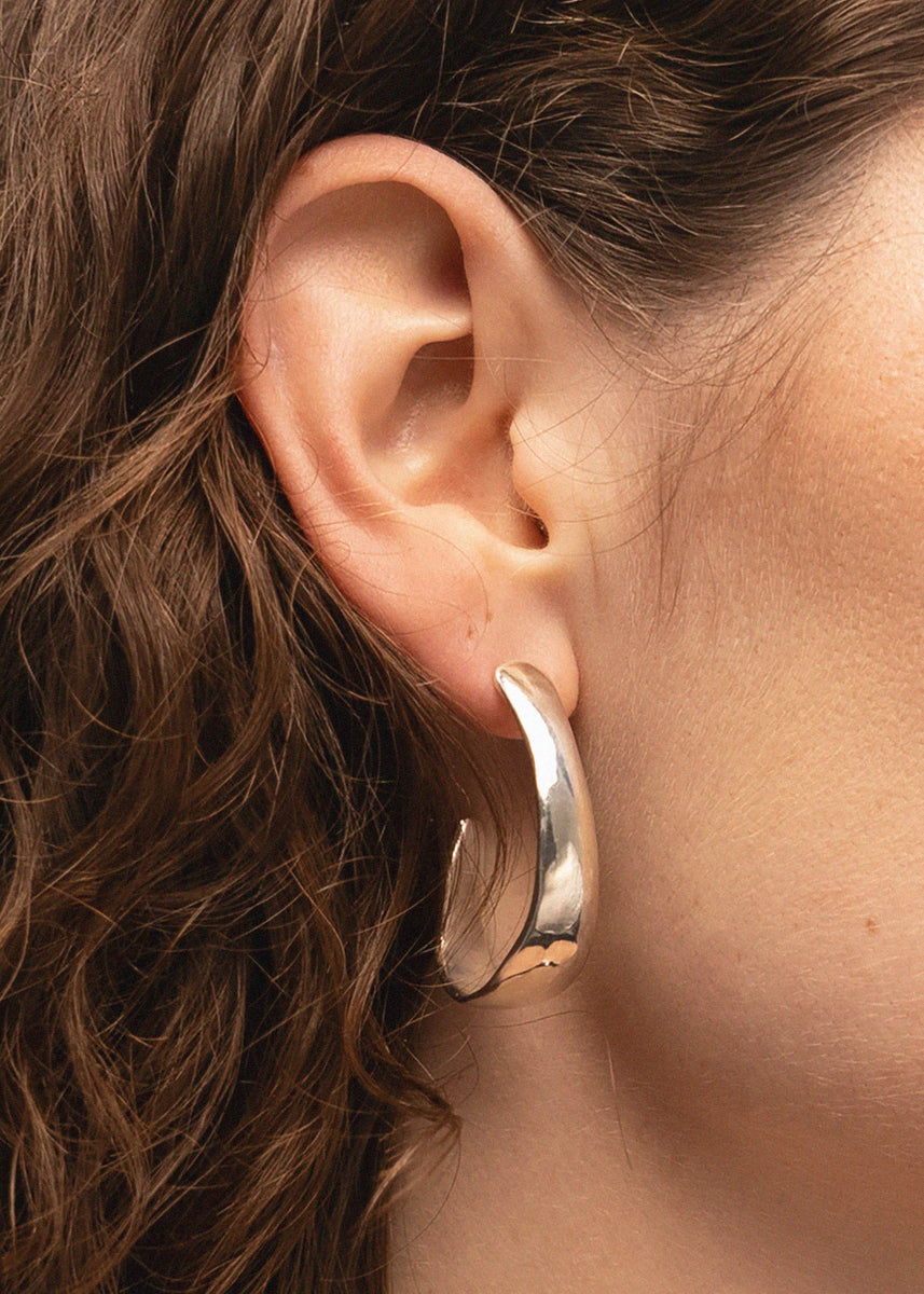 Hafren Hoops in Silver - angharadstudio